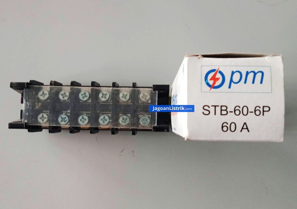 Terminal Kaca 60A 6 Pole STB Hitam PUMA | JagoanListrik.com